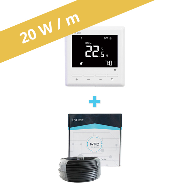 BVF WFD 20W/m fűtőkábel + BVF 701 termosztát | BVF Heating Solutions